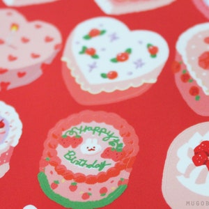Cute Vinyl Vintage Valentines Heart Love Cake Red Sticker Sheet for ...