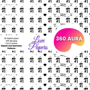 Valentine Digital Paper, 50 Love Digital Paper,12x12 Digital Scrapbook ...