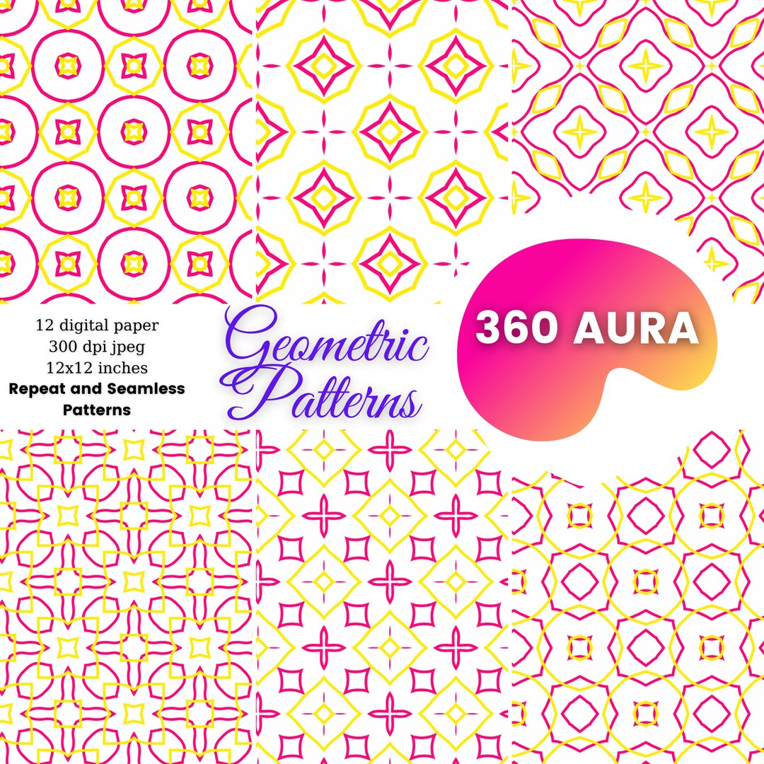 Seamless Digital Papers, Geometric Digital Papers, Geometric ...