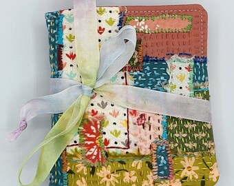 Needle Book Cover is Slow Stitched Four Pages Two Pockets - Etsy