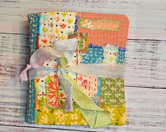 Needle Book, Cover is Slow Stitched, Four Pages, Two Pockets - Etsy