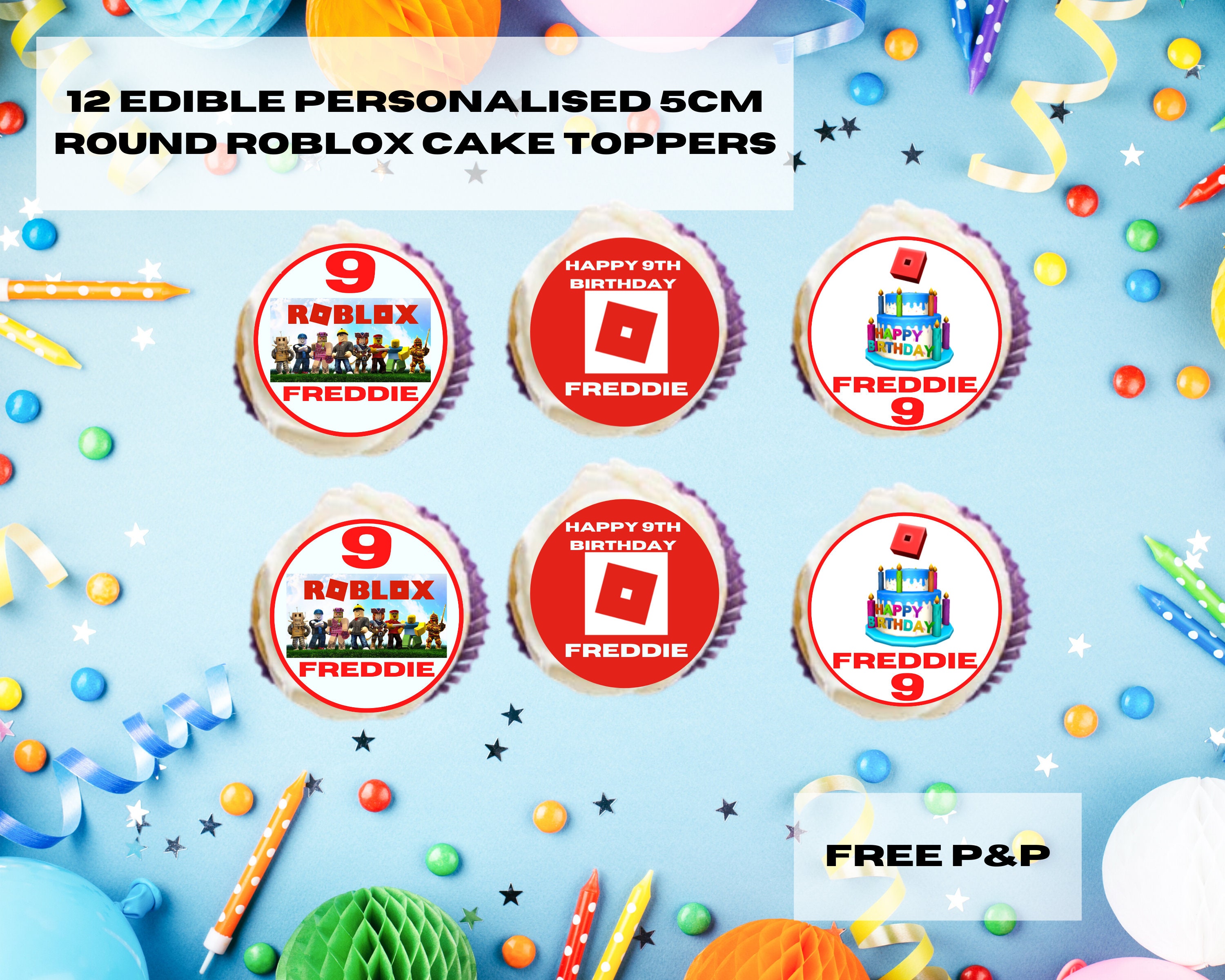 12 Personalised Edible ROBLOX Cake Toppers - Etsy