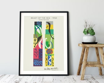 Henri Matisse Beasts of the Sea 1950, Vintage Exhibition Canvas Art ...