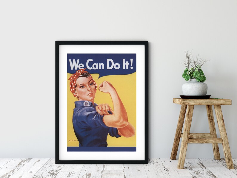 We Can Do It Print Rosie the Riveter World War Poster War - Etsy
