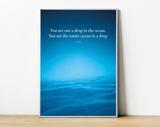 Rumi Quote, Inspirational Poetry, Greeting Card, Moon, Reflection, Lake ...