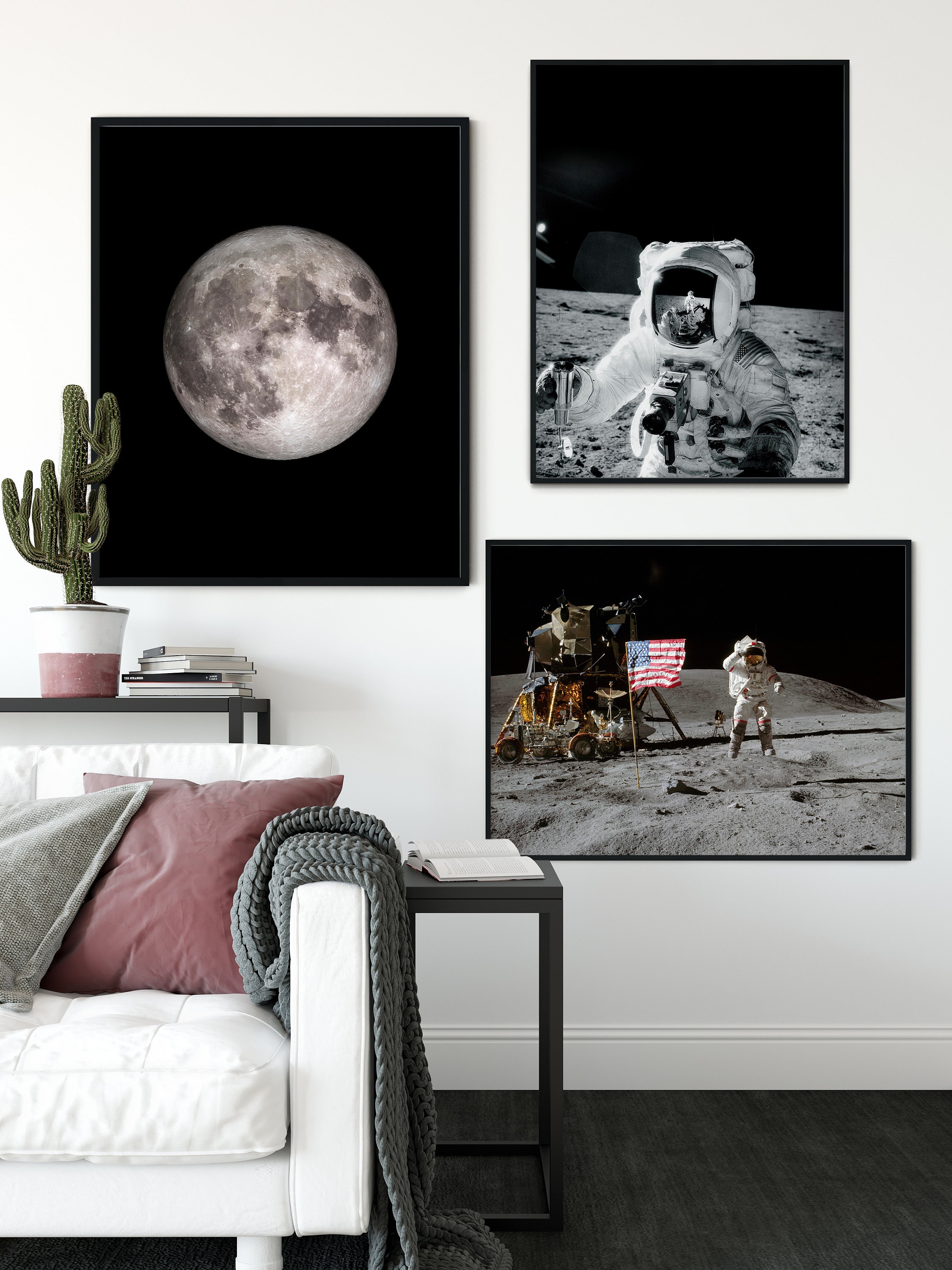 Moon Print Moon Poster Moon From Space Photo NASA Moon Art | Etsy