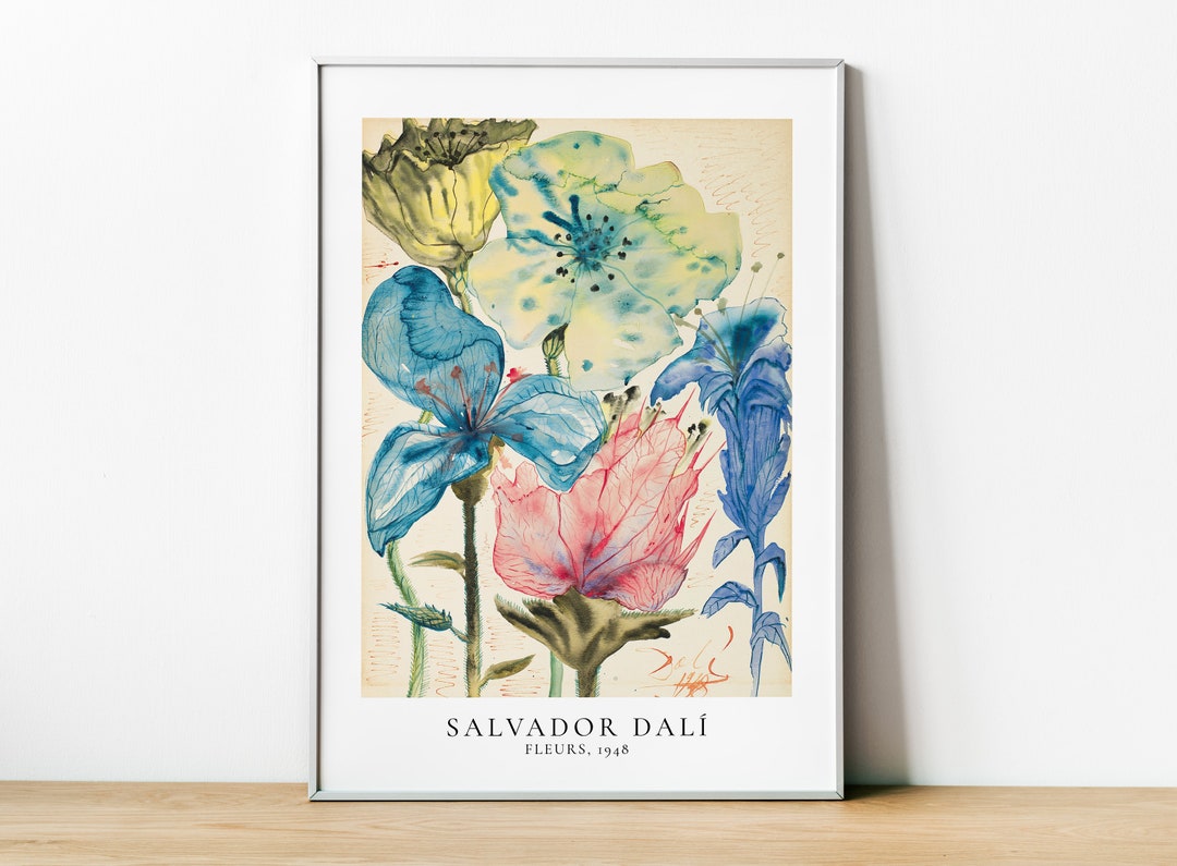 Salvador Dali, Fleurs 1948 Print, Salvador Dali Exhibition Poster, Dali ...