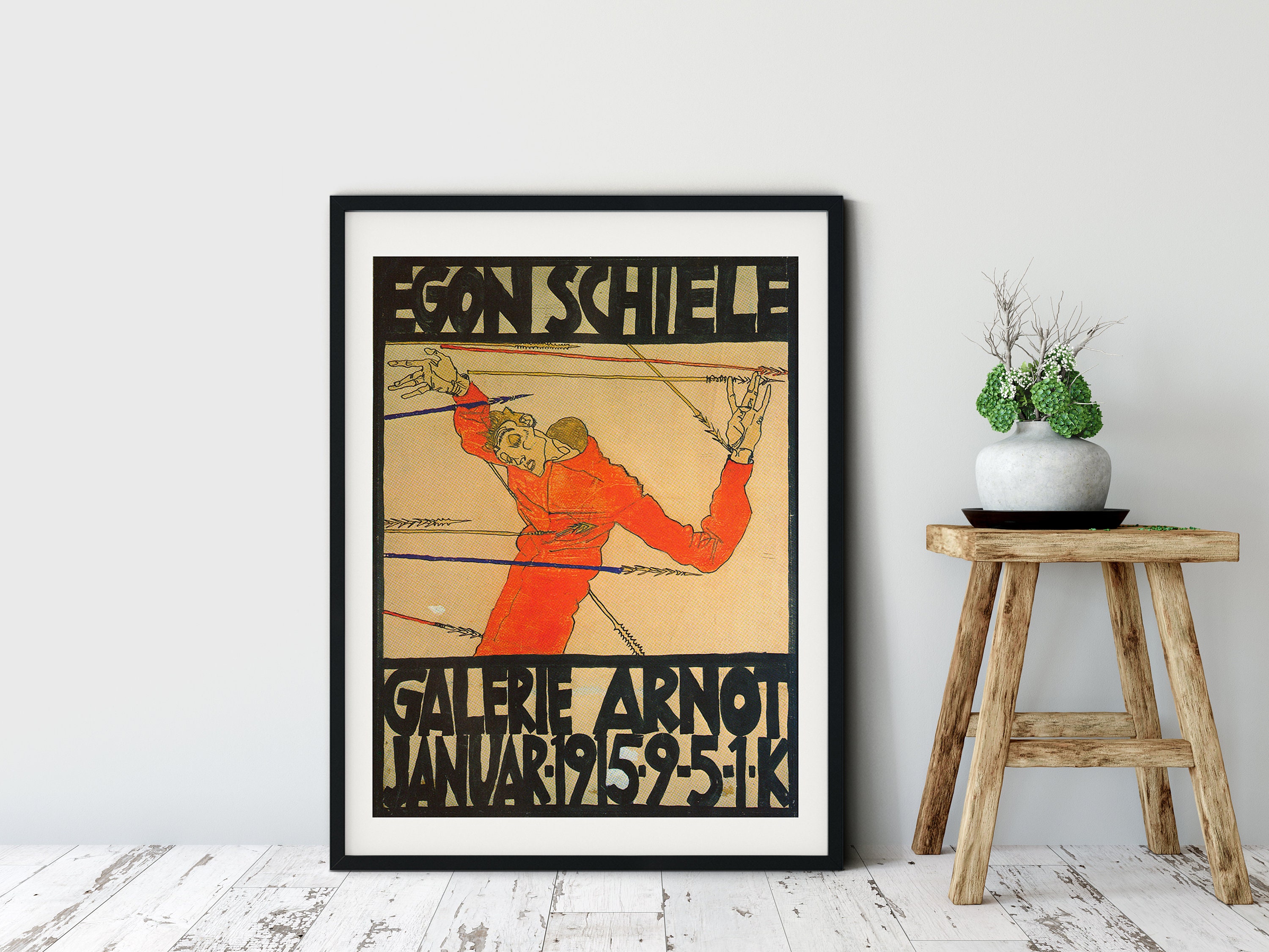 Egon Schiele Galerie Arnot Self-portrait Egon Schiele Print | Etsy