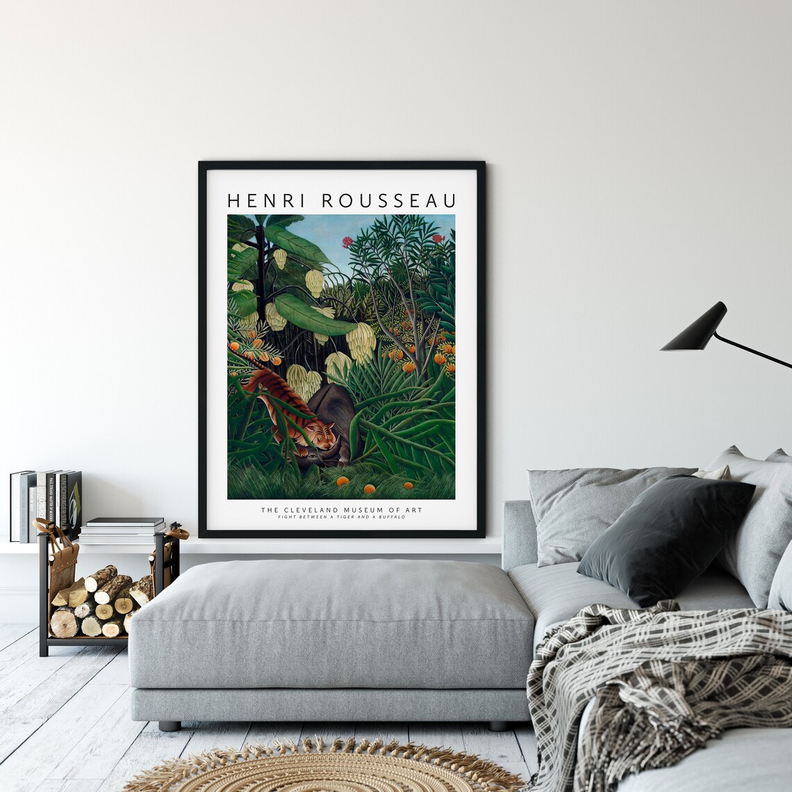 Henri Rousseau Poster, Fight Between a Tiger and a Buffalo, Henri ...