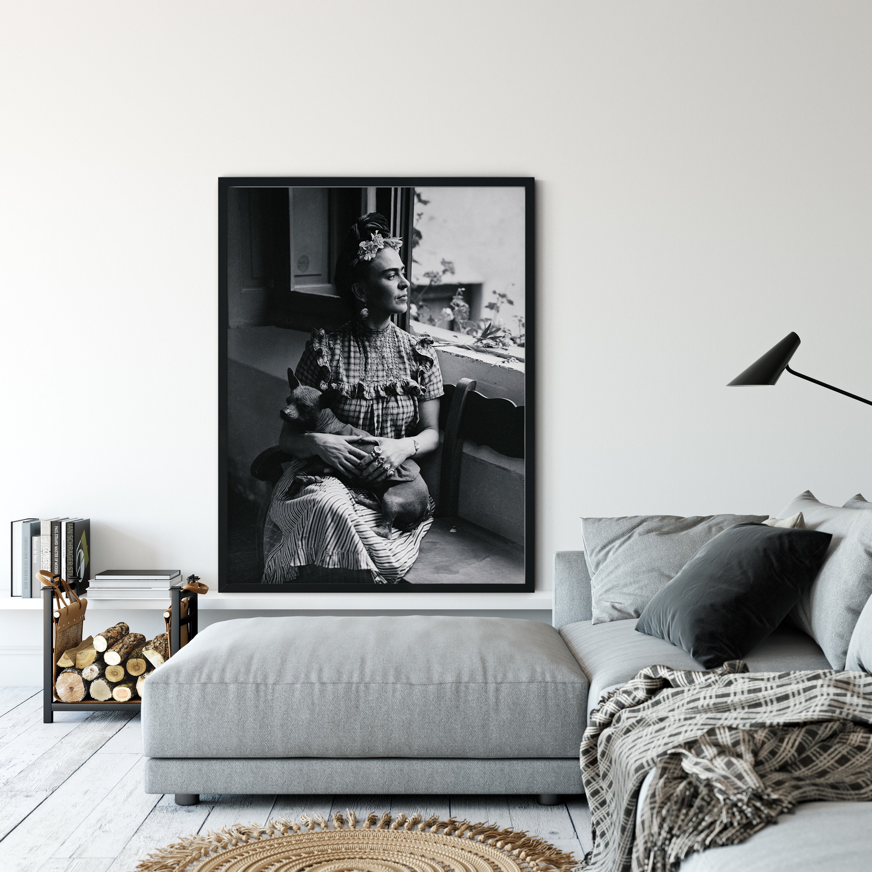 Digital Prints Frida Kahlo Print Exhibition Poster Black And White ...