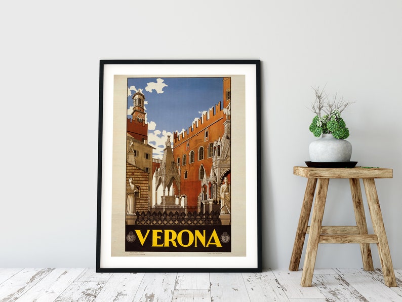 Verona Poster, Wall Art Home Decor, Verona Printable,vintage Travel ...