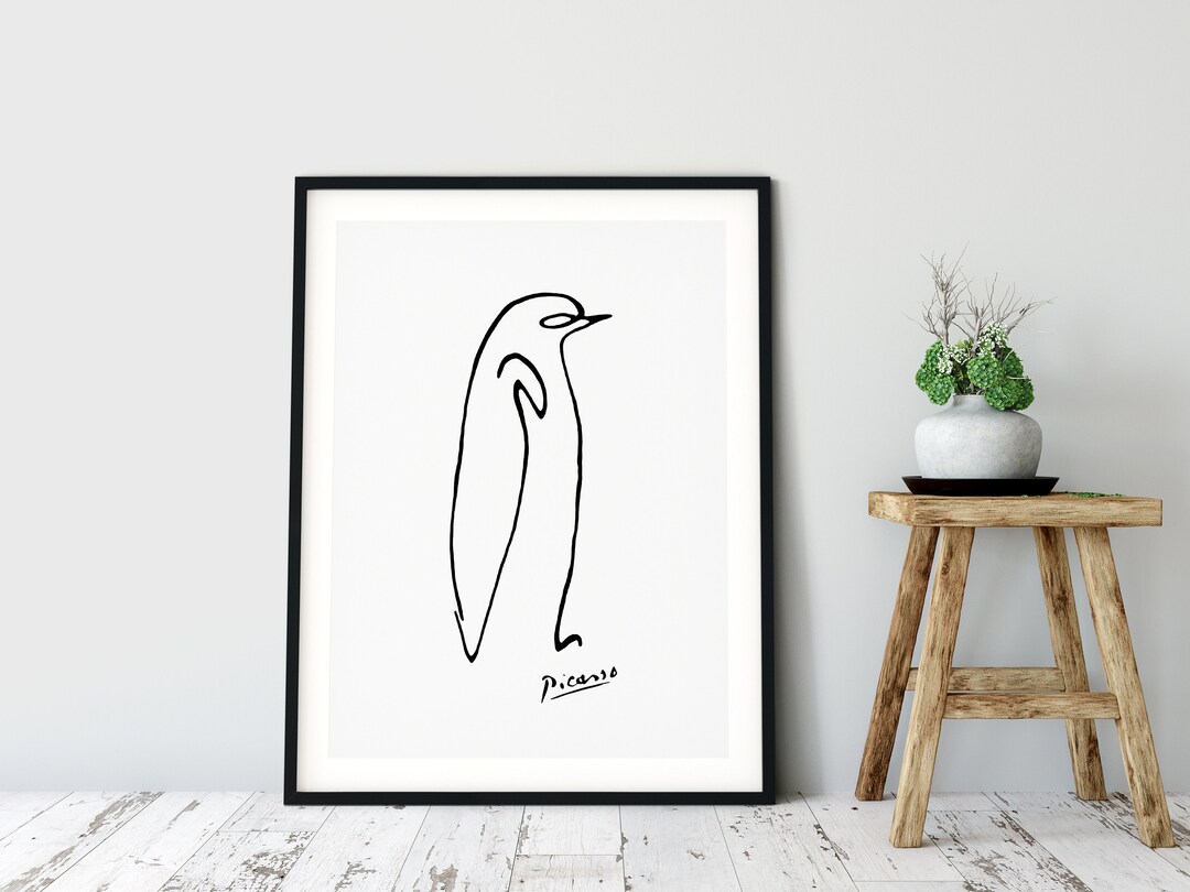Pablo Picasso Penguin Print, Minimalist Picasso Print, Picasso Line Art ...