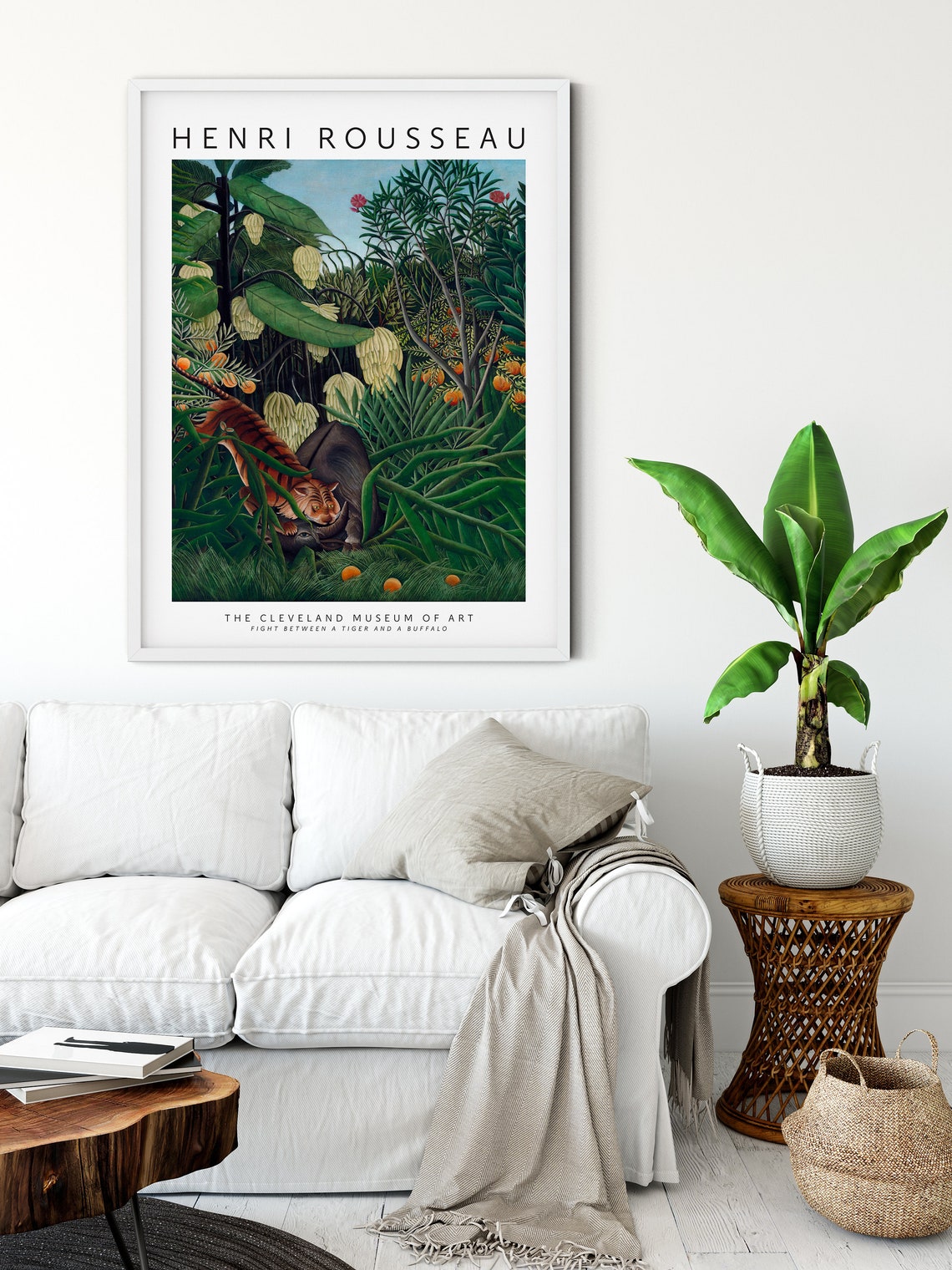 Henri Rousseau Poster Fight Between a Tiger and a Buffalo - Etsy