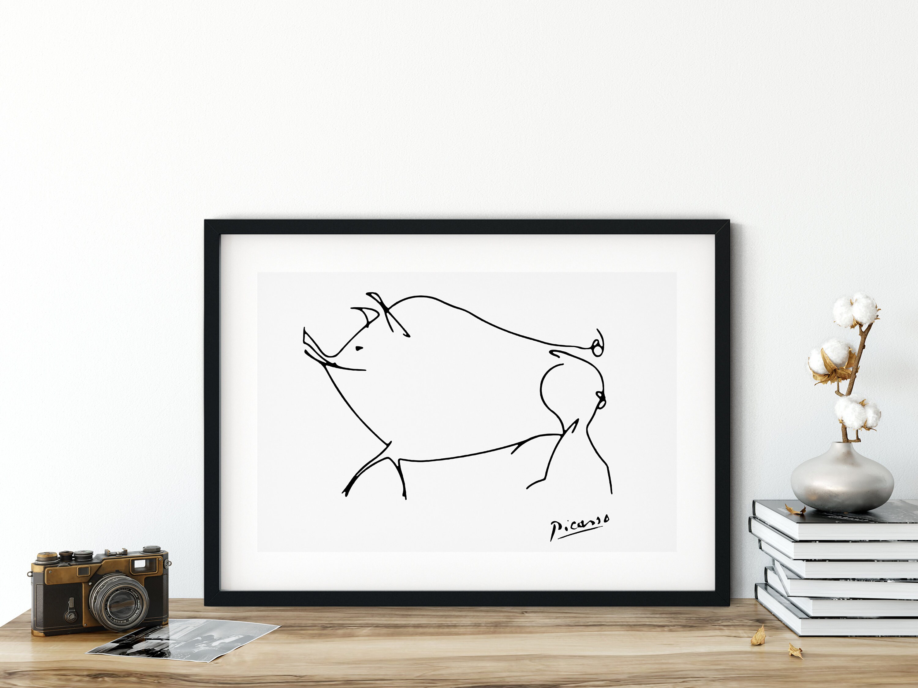Pablo Picasso Pig Print Minimalist Picasso Print the Pig | Etsy