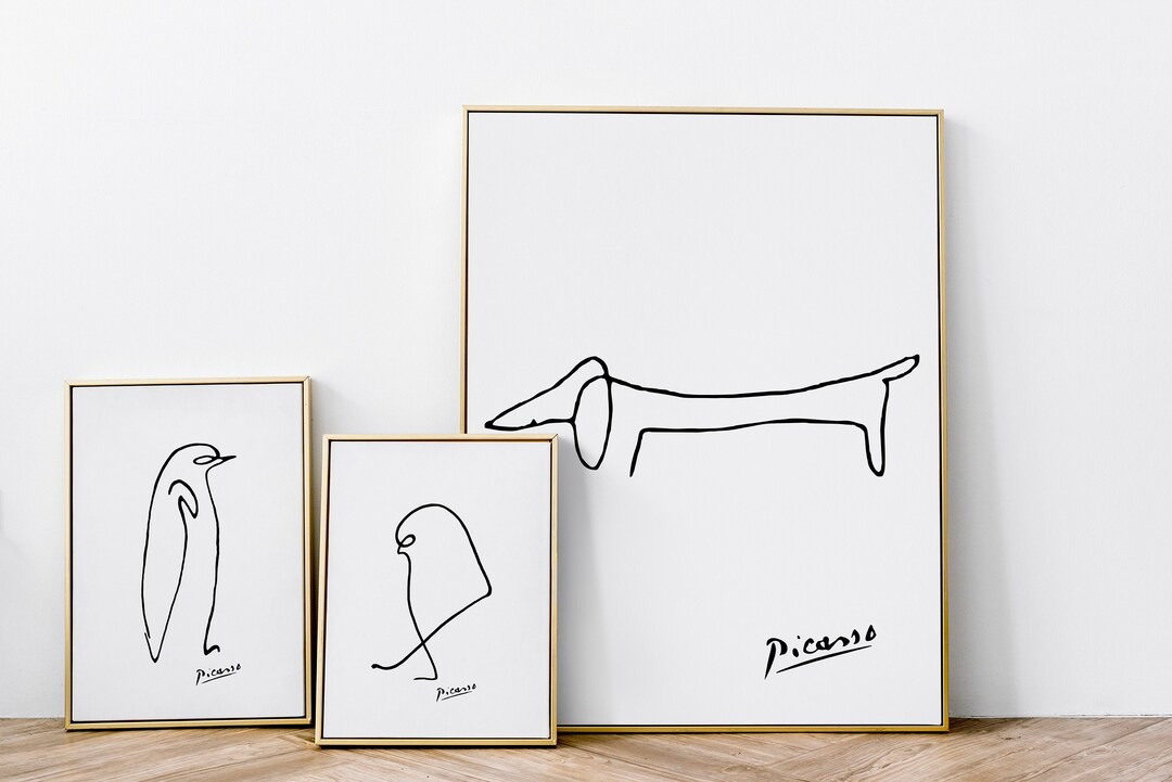 Pablo Picasso Line Art Prints,sets,minimalist Picasso Print, Framed ...