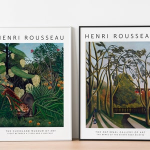Henri Rousseau Poster, Fight Between a Tiger and a Buffalo, Henri ...