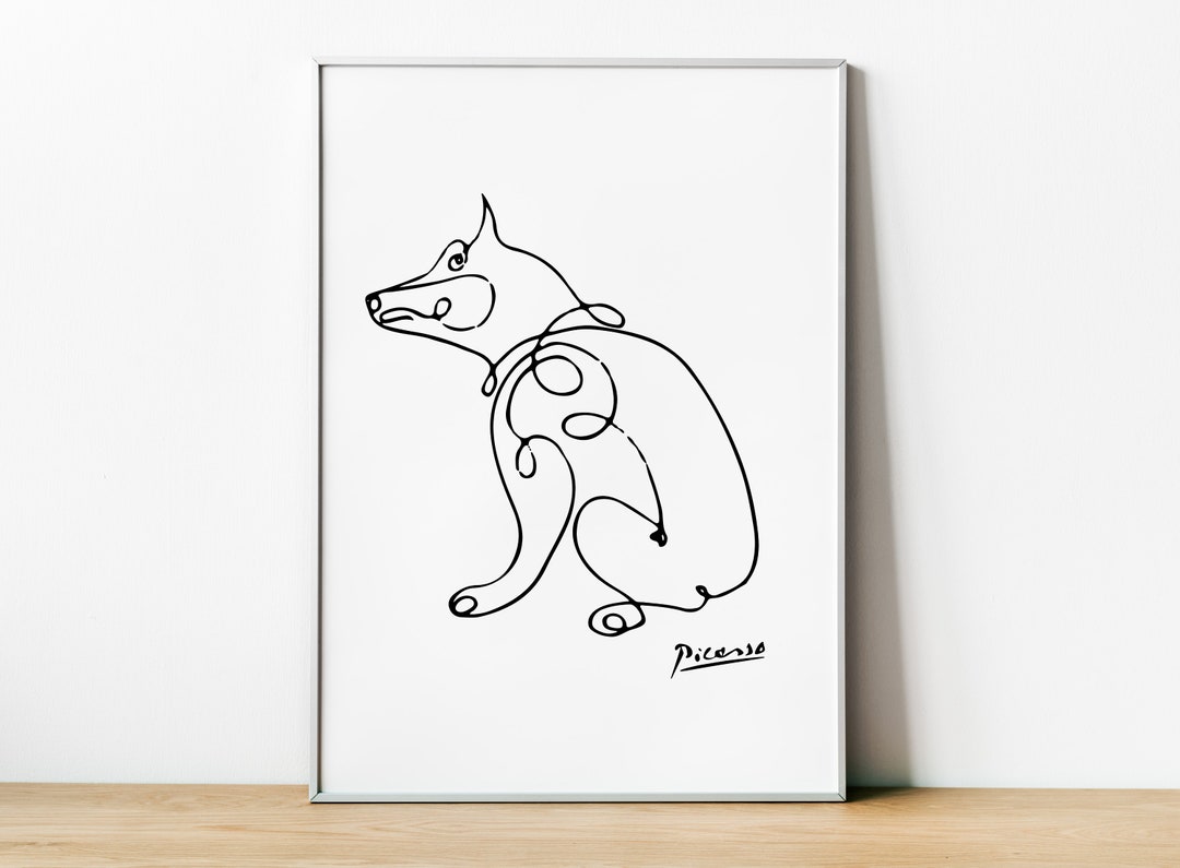 Pablo Picasso Dog Print, German Shepherd Picasso Print, Picasso Line ...