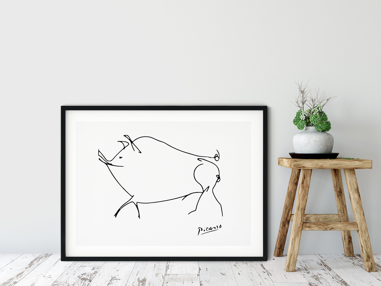 Pablo Picasso Pig Print Minimalist Picasso Print the Pig | Etsy