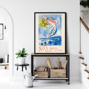 Marc Chagall Print, Nice Soleil Fleurs, Chagall Poster, Mid Century ...