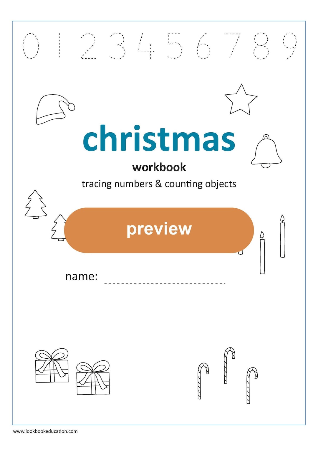 Workbook Christmas | Tracing Numbers & Counting Objects - Digital File ...