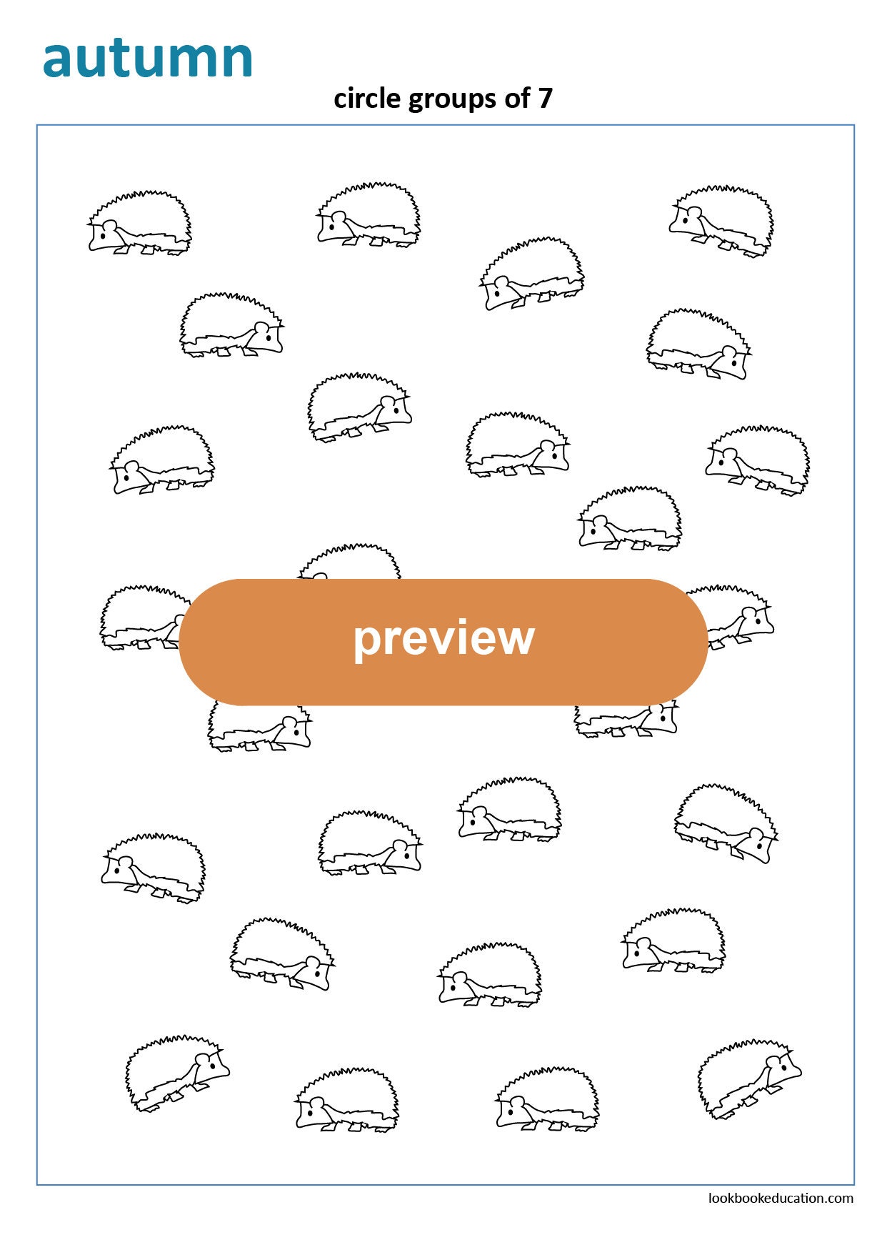 Workbook Autumn Counting Objects Digital File - Etsy