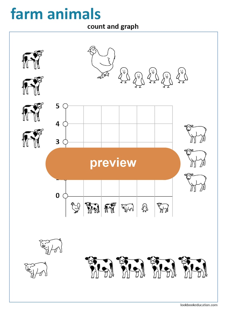 Workbook Farm Animals - Digital File - Etsy