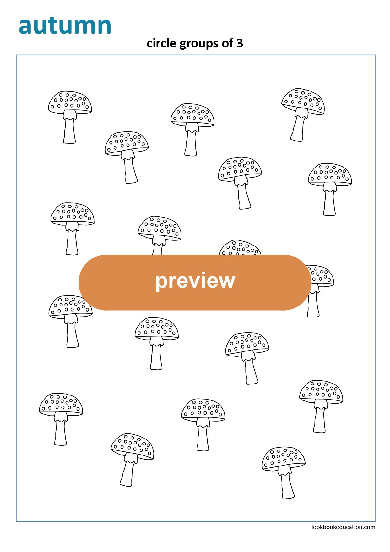 Workbook Autumn Counting Objects Digital File - Etsy