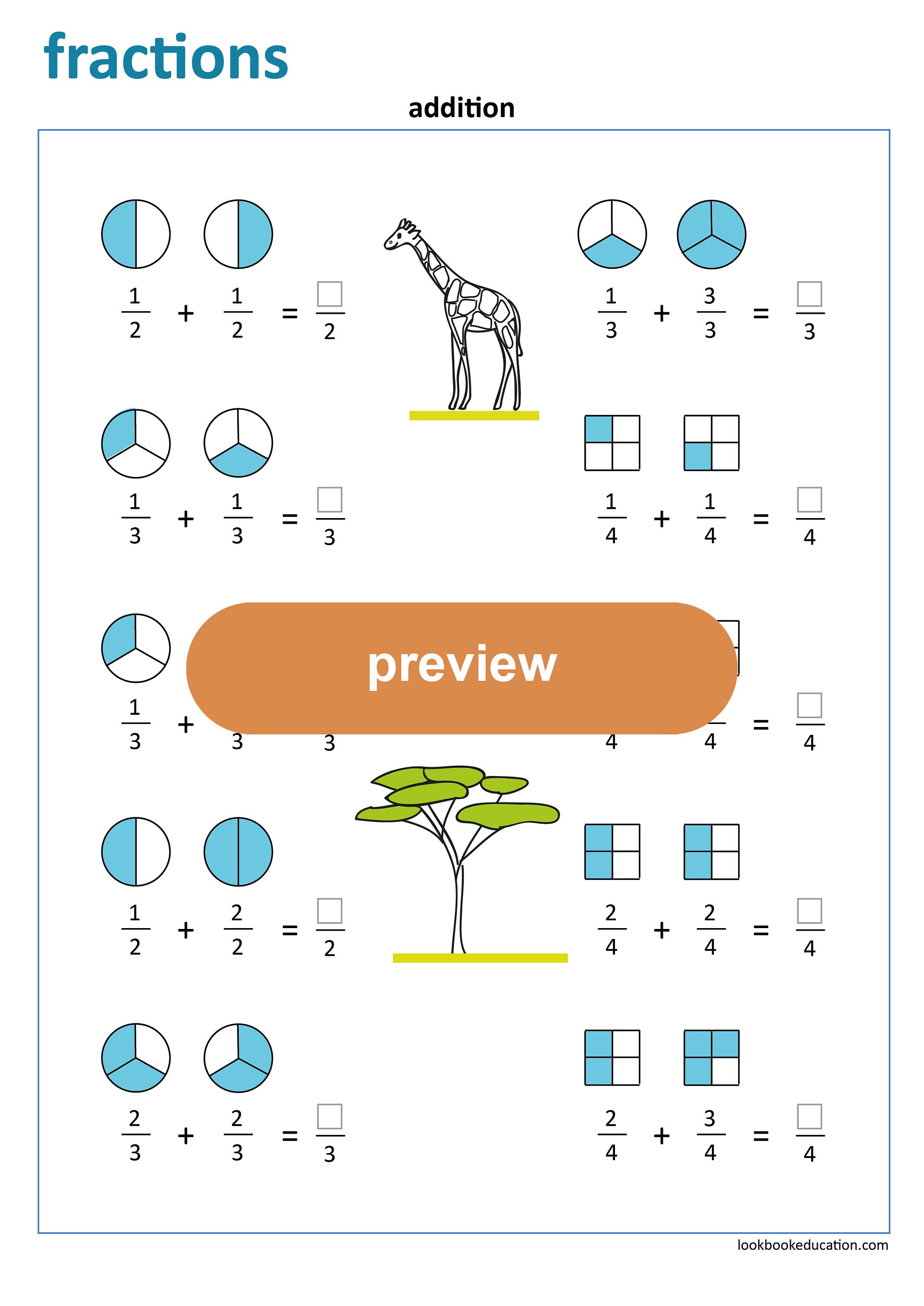 Workbook Fractions - Part 1 - Digital File - Etsy