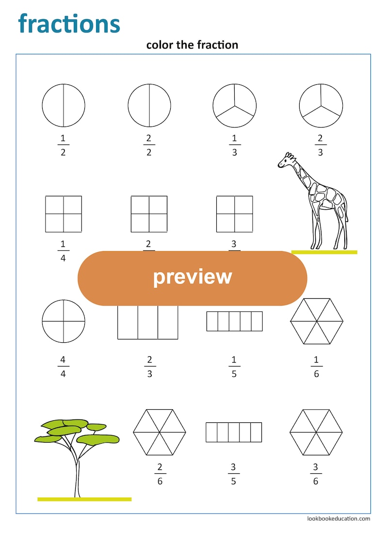 Workbook Fractions - Part 1 - Digital File - Etsy