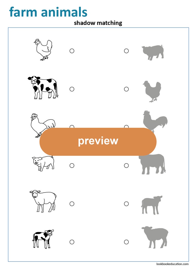 Workbook Farm Animals - Digital File - Etsy