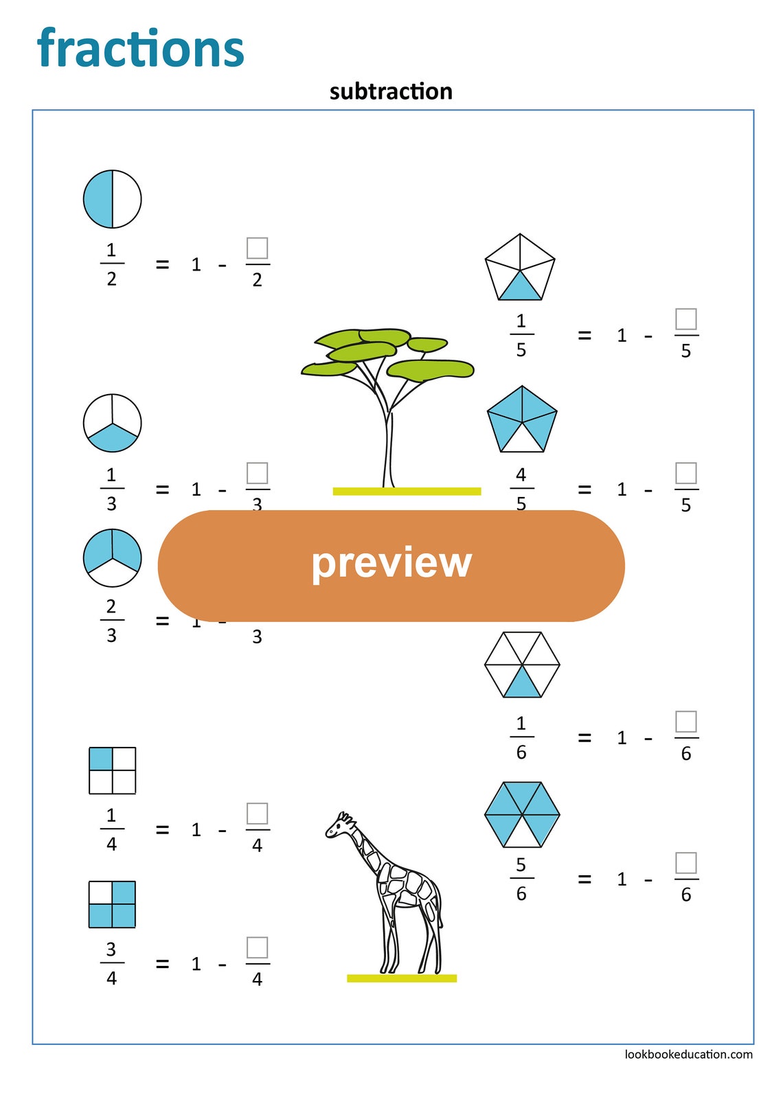 Workbook Fractions - Part 1 - Digital File - Etsy