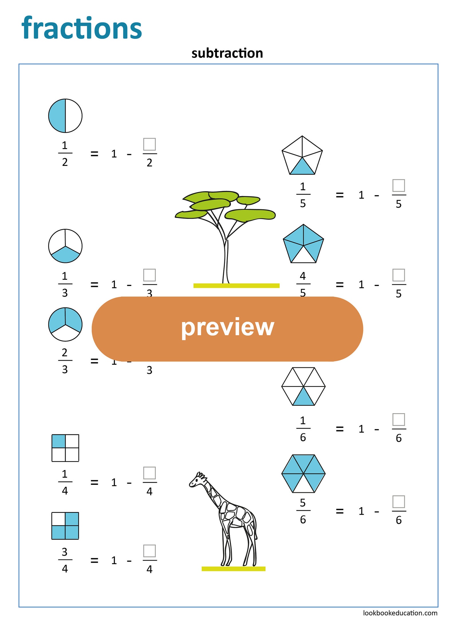 Workbook Fractions - Part 1 - Digital File - Etsy