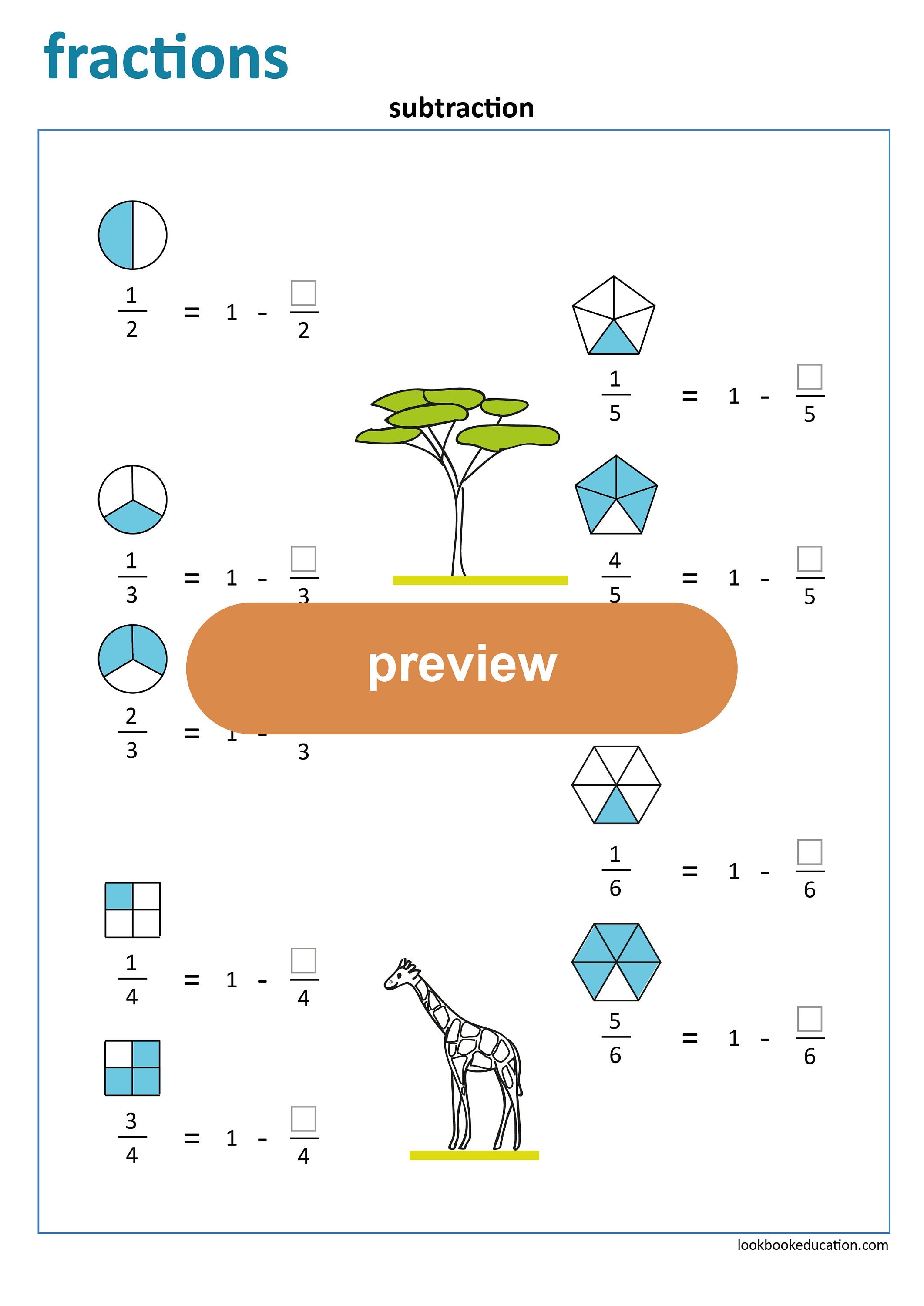Workbook Fractions - Part 1 - Digital File - Etsy