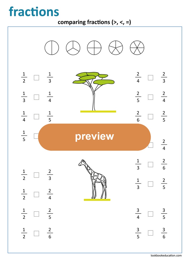 Workbook Fractions - Part 1 - Digital File - Etsy