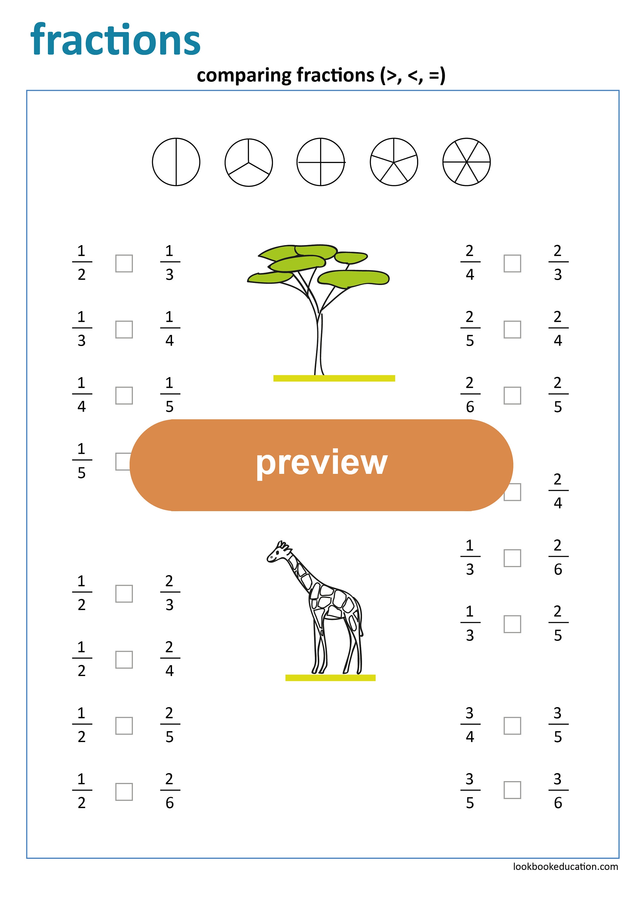 Workbook Fractions - Part 1 - Digital File - Etsy