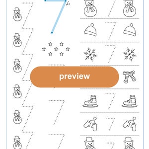 Workbook Winter | Tracing Numbers & Counting Objects - Digital File - Etsy