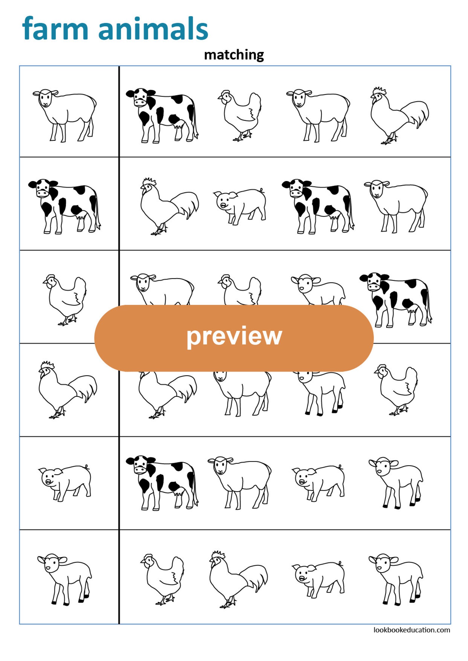Workbook Farm Animals - Digital File - Etsy
