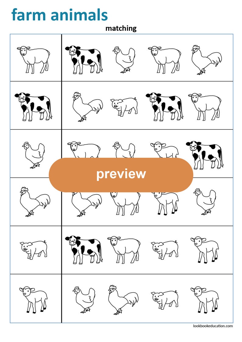 Workbook Farm Animals - Digital File - Etsy