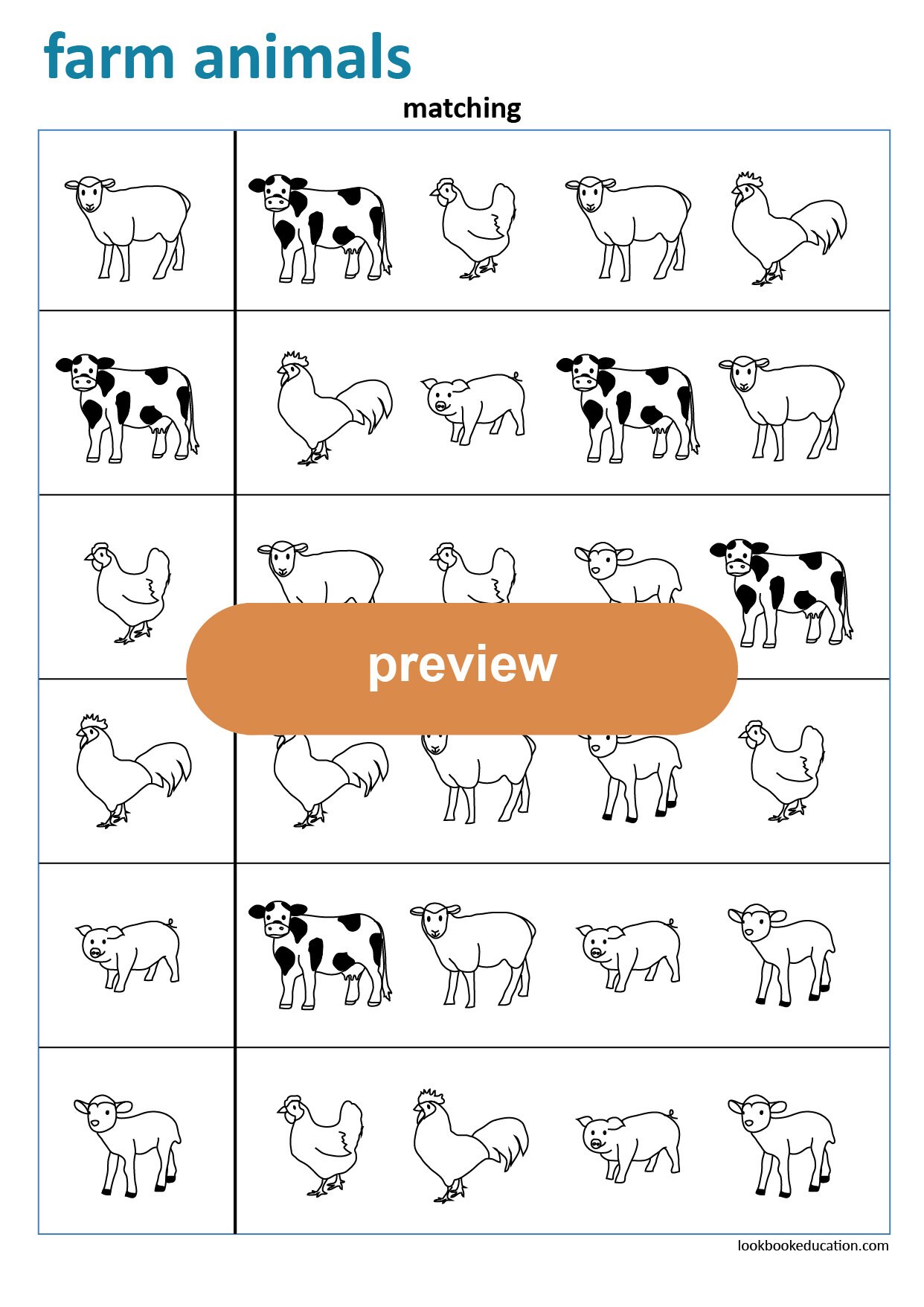 Workbook Farm Animals - Digital File - Etsy