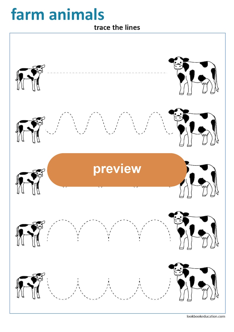 Workbook Farm Animals - Digital File - Etsy