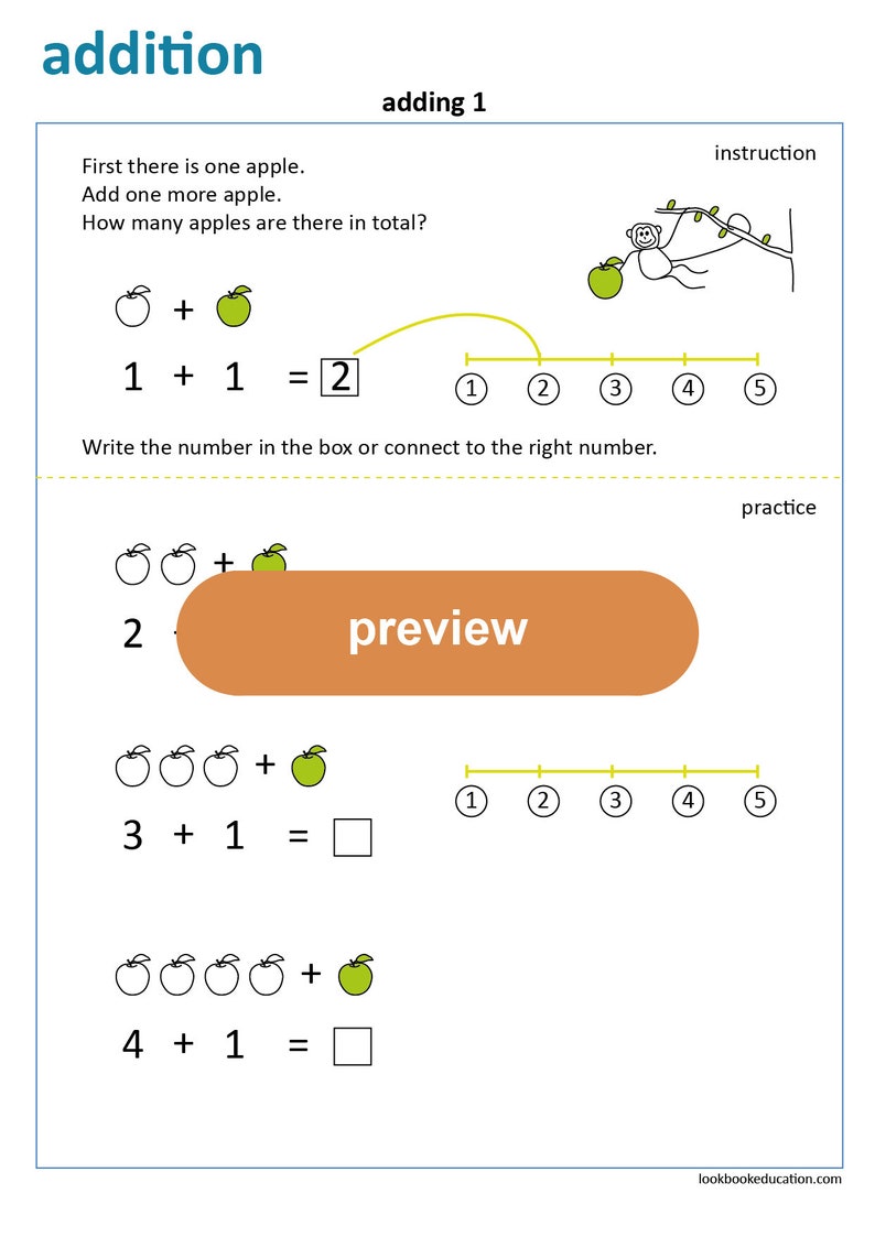 Workbook Counting and Addition up to 5 - Digital File - Etsy