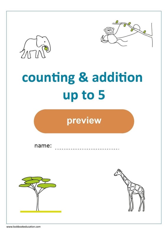 Workbook Counting and Addition up to 5 Digital File - Etsy