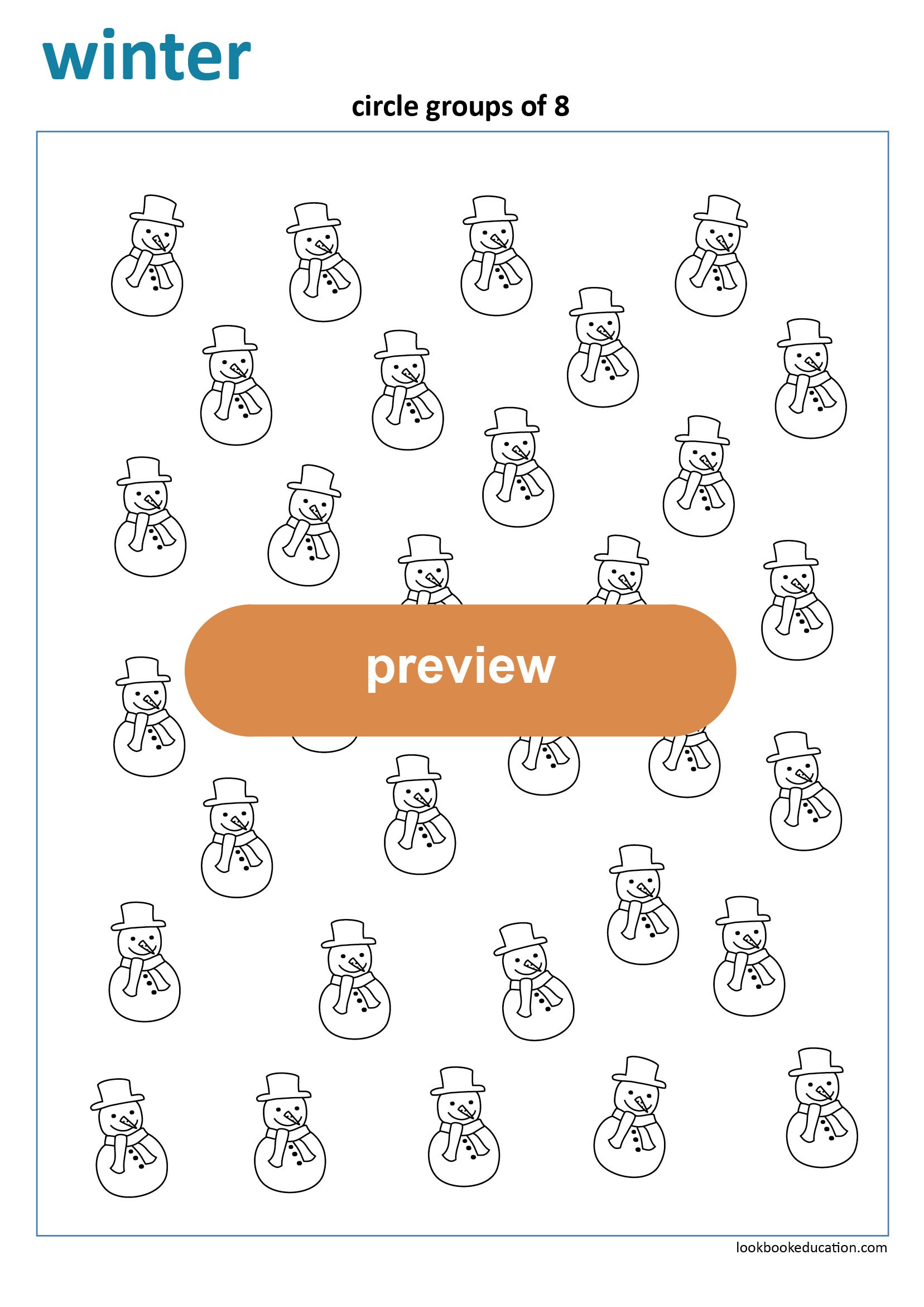 Workbook Winter Tracing Numbers & Counting Objects Digital File - Etsy