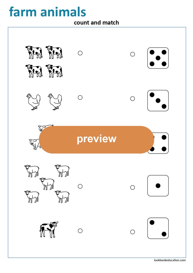 Workbook Farm Animals Digital File - Etsy Canada