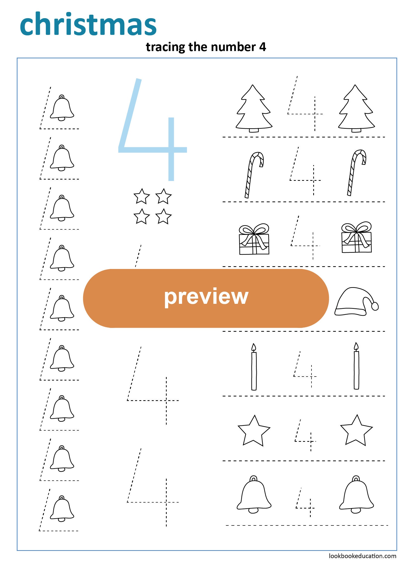 Workbook Christmas | Tracing Numbers & Counting Objects - Digital File ...