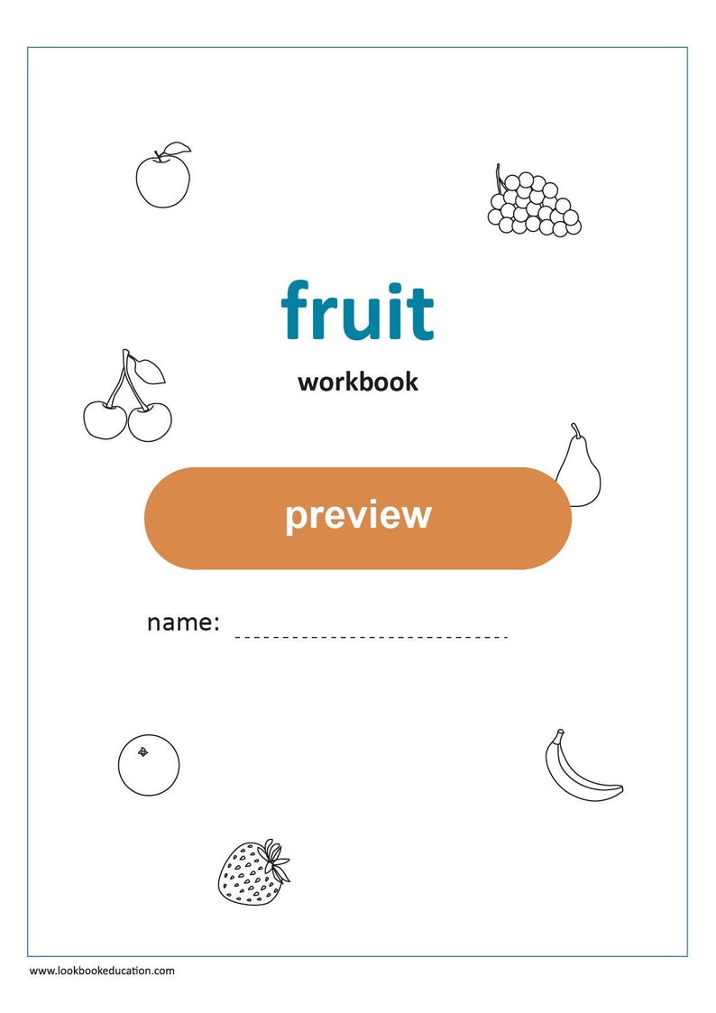 Libro de ejercicios de frutas - Archivo digital - Etsy México