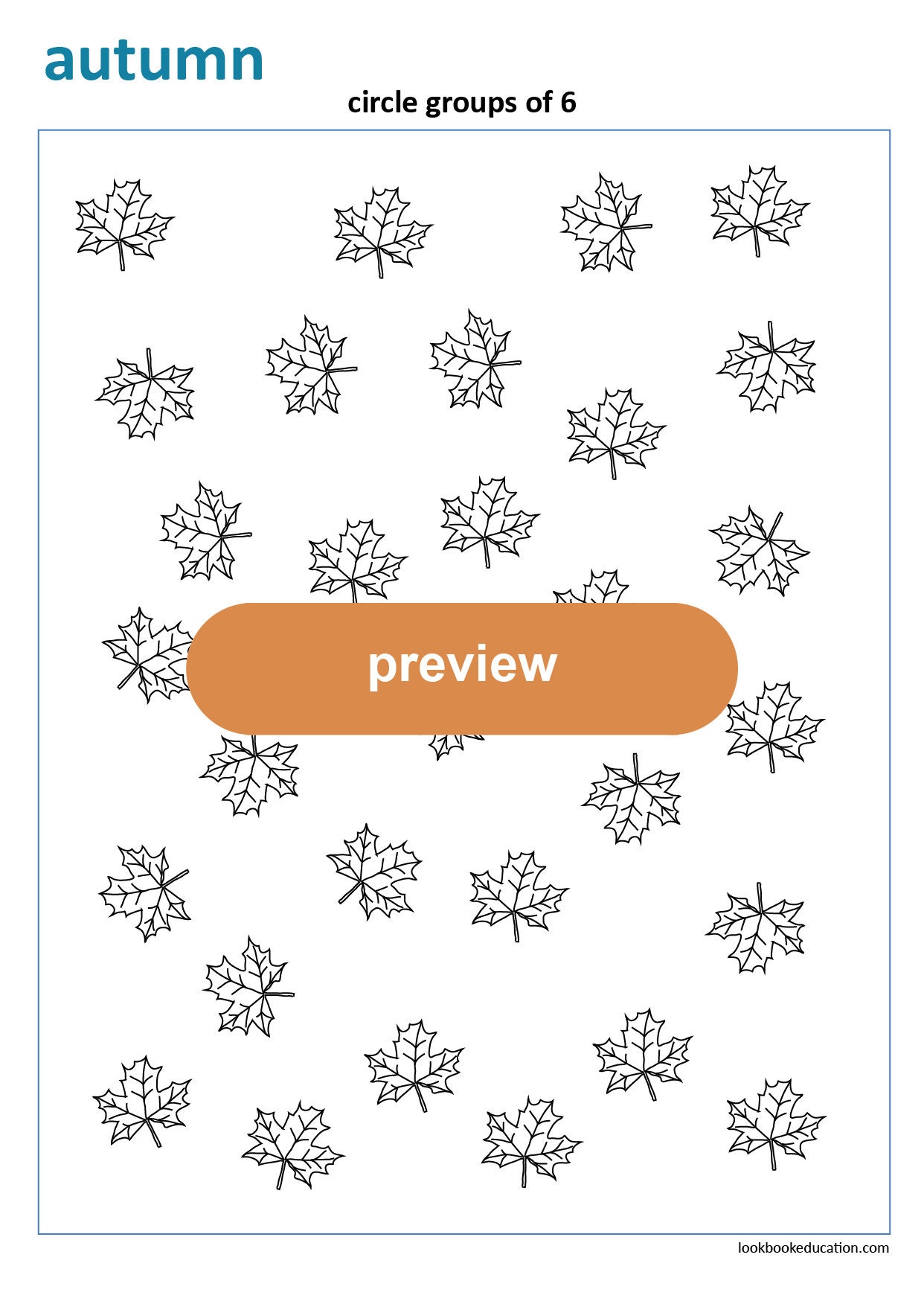 Workbook Autumn Counting Objects Digital File - Etsy
