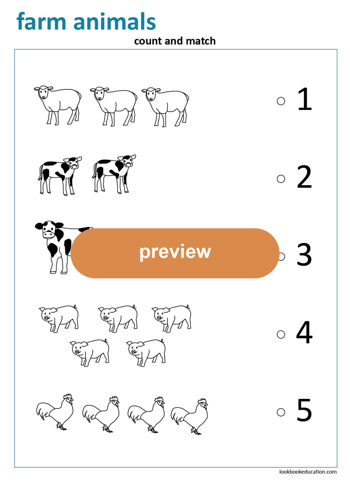 Workbook Farm Animals - Digital File - Etsy