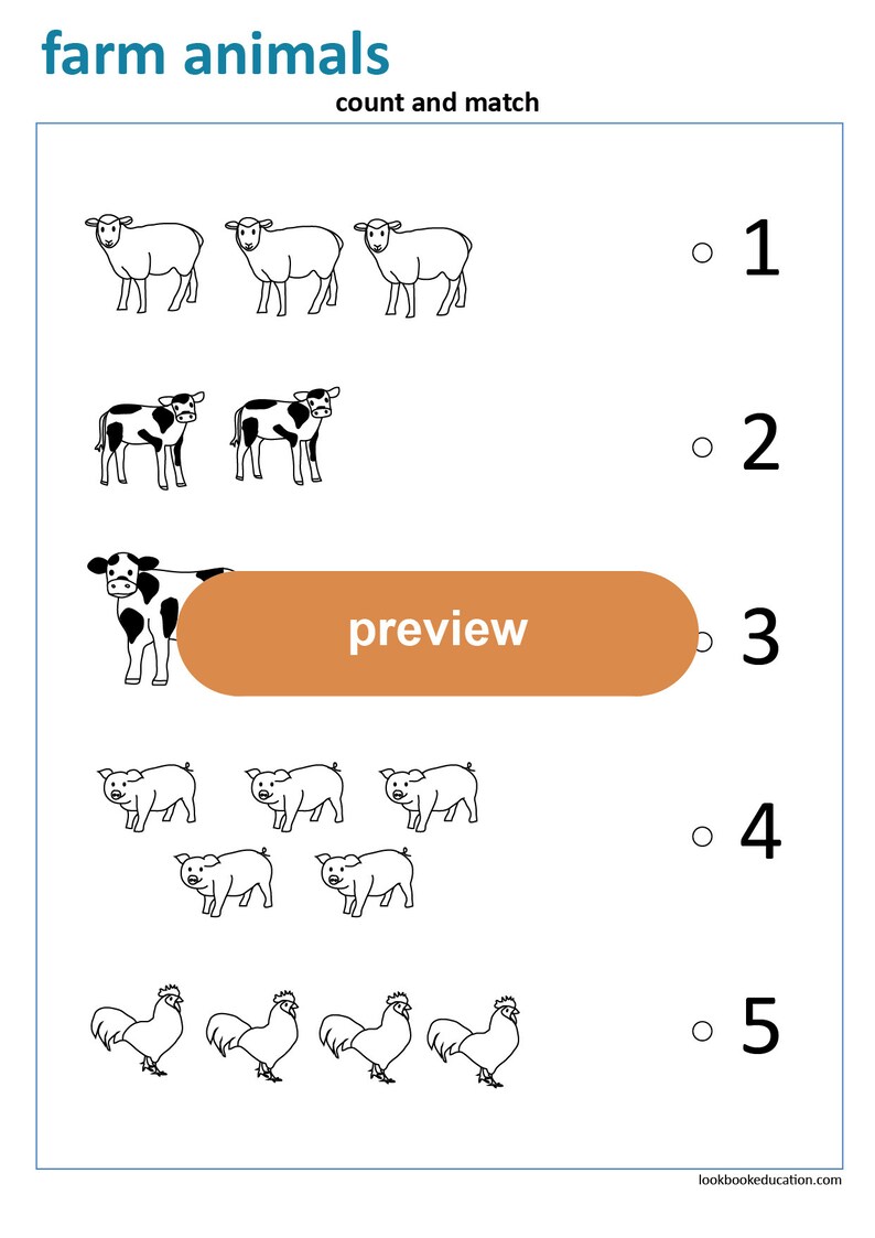 Workbook Farm Animals - Digital File - Etsy
