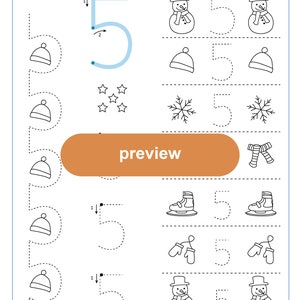 Workbook Winter | Tracing Numbers & Counting Objects - Digital File - Etsy
